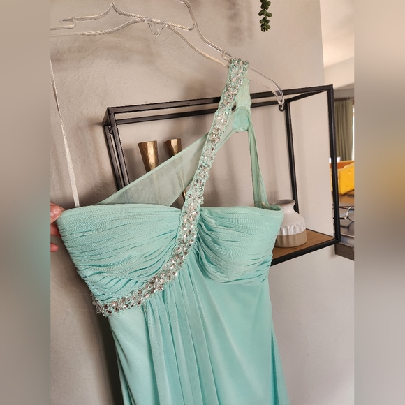 Dresses | Seafoam Green One Strap Prom Dress | Poshmark